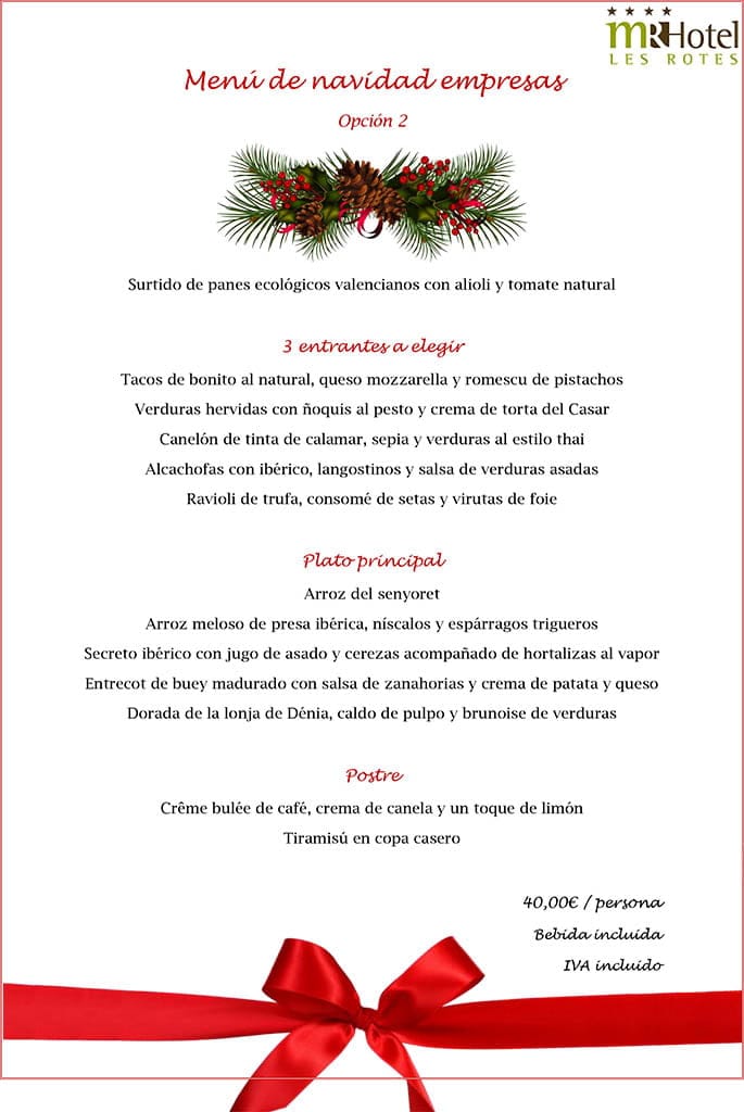 Menú de navidad empresas nº2 - Dénia.com