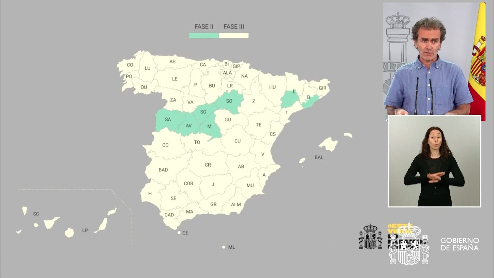 Mapa de fases según provincia - Dénia.com