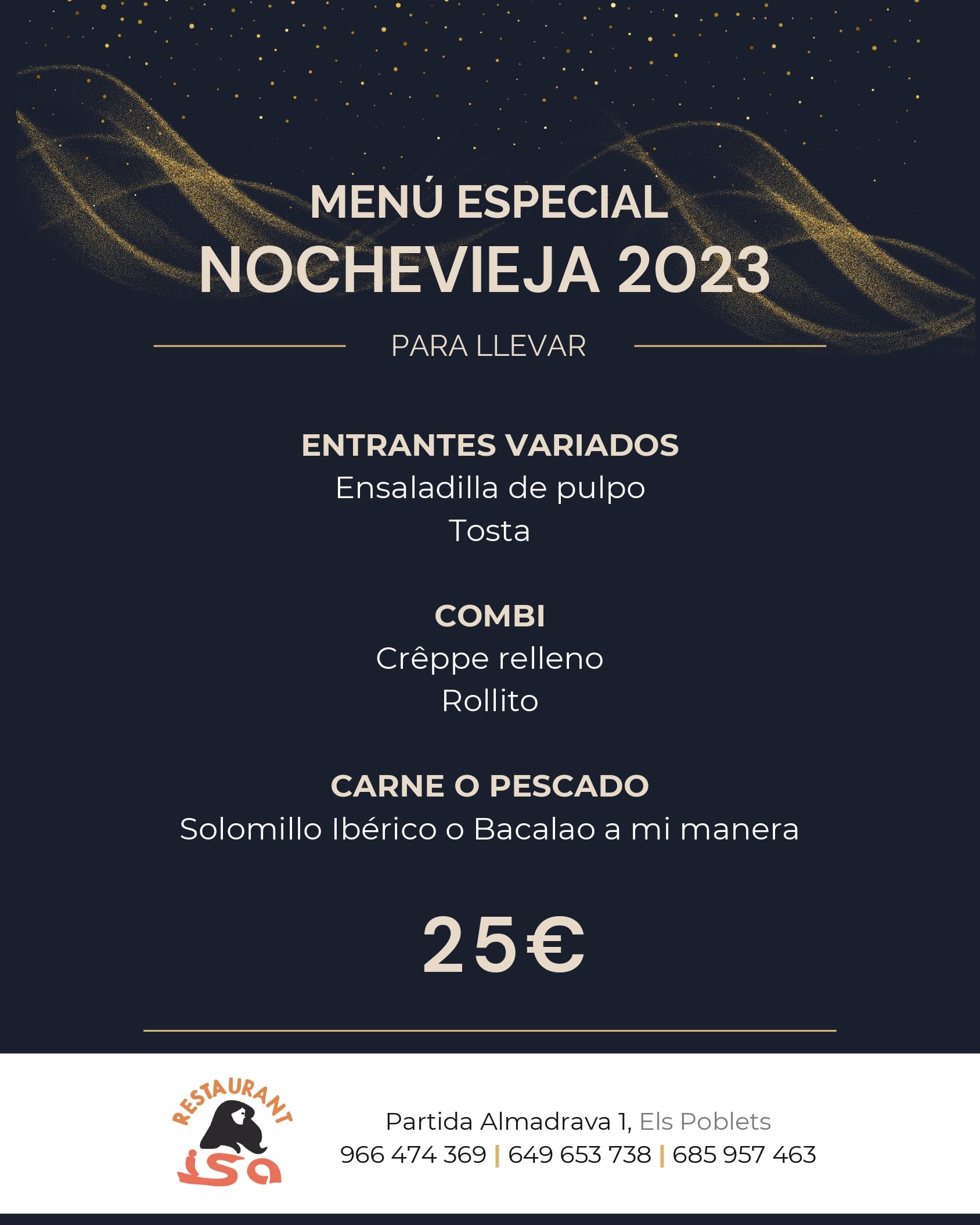 Menú de Navidad de Restaurante Isa - Dénia.com