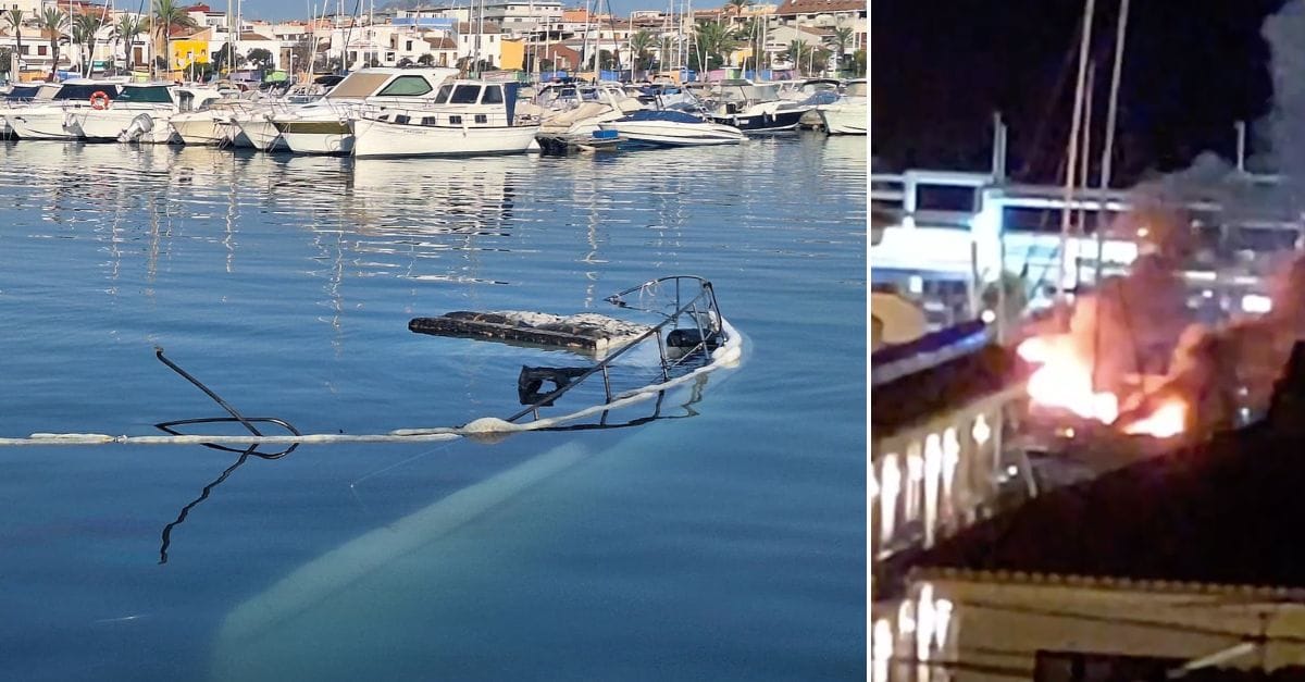 Zweiter Brand innerhalb einer Woche im Hafen von Dénia: Der Brand ...